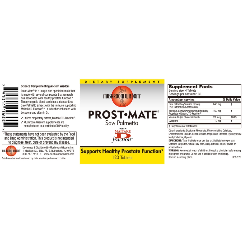 PROST•MATE®, 120 Tablets - Mushroom Wisdom Inc.