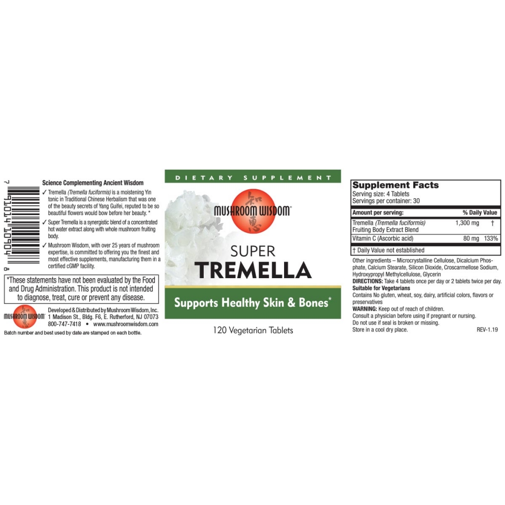SUPER TREMELLA, 120 Tablets - Mushroom Wisdom Inc.